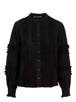 MAISON HOTEL Farruca Ruffled Lace-trim Shirt