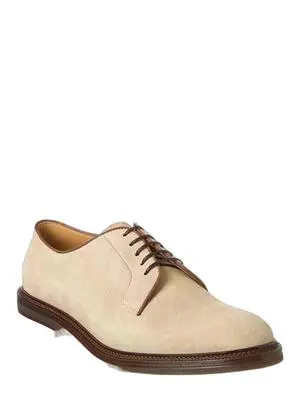 Brunello Cucinelli Suede Leather Derby Shoes - Brown
