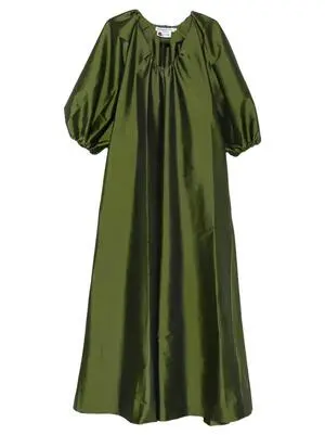 Bernadette George Puff-sleeve Maxi Dress Green