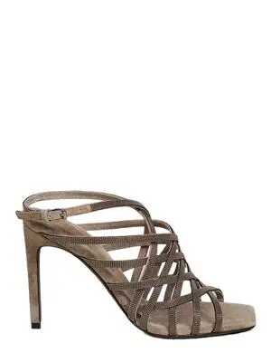 Brunello Cucinelli Monili-embellished Strappy Sandals - Brown