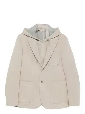 MANUEL RITZ Twill-jersey Hooded Jacket