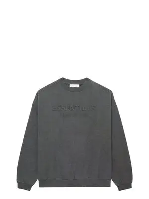 ESSENTIALS Logo-embossed Crew-neck Sweatshirt - Grey