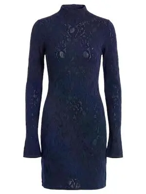 DONDUP Open-knit Long-sleeved Mini Dress - Blue