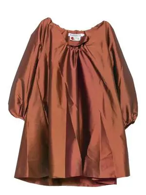 Bernadette George Puff-sleeve Mini Dress - Brown