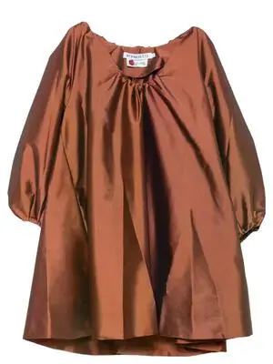 Bernadette George Puff-sleeve Mini Dress Brown