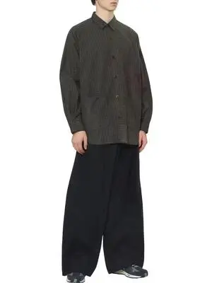 Comme Des Garçons Check-pattern Long-sleeve Shirt - Brown