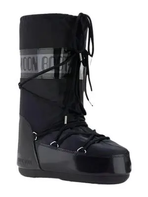 MOON BOOT Icon Glance Black Satin Boots