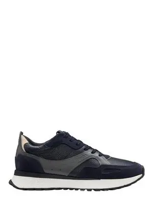 Hugo Boss Leather Panelled Sneakers - Black