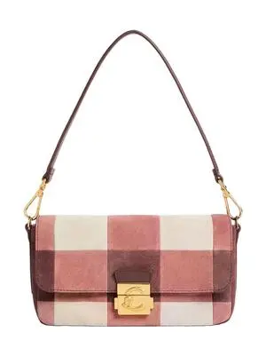 COCCINELLE Medium C-me Lock Check-pattern Shoulder Bag