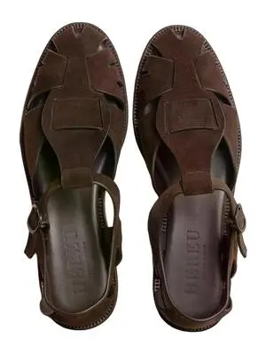 Hereu Pesca Suede Fisherman Sandals Brown