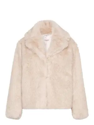 Max Mara Faux Fur Short Coat - Nude