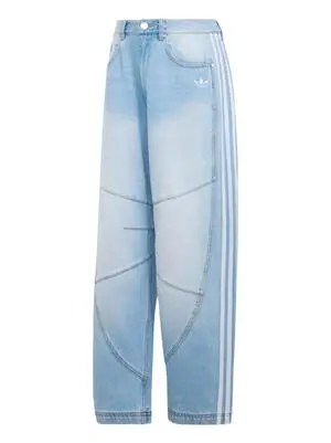 ADIDAS ORIGINALS Wide-leg Stripe Jeans - Light Blue