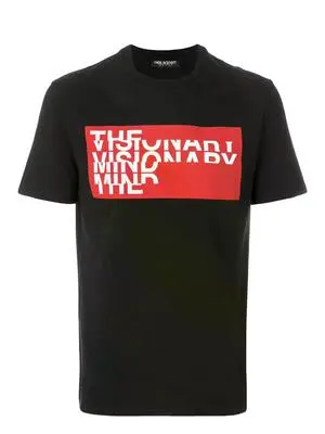 Neil Barrett Slogan-print Distressed T-shirt - Black