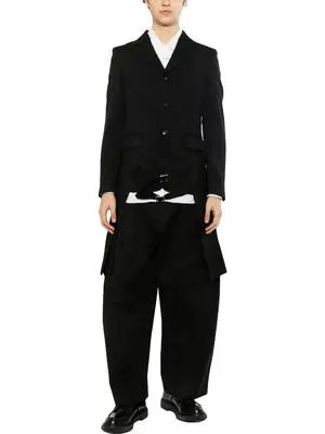 Comme Des Garçons Pleated Skirt Trench Jacket - Black
