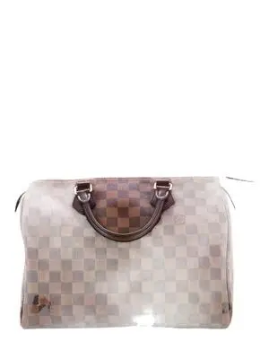 LOUIS VUITTON Speedy Handbag Damier 30 Satchel Brown