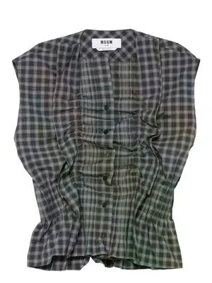 MSGM Ruffled Check Shirt