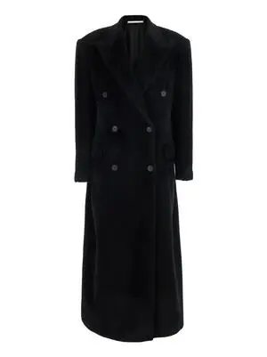 Tagliatore Double-breasted Peak-lapels Coat - Black