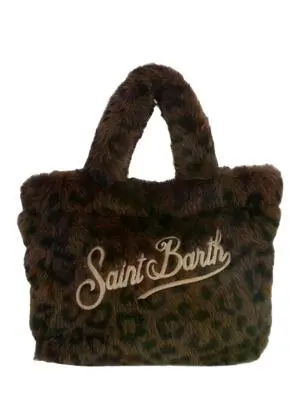 MC2 SAINT BARTH Vanity Mini Leopard-print Faux-fur Tote Bag - Brown