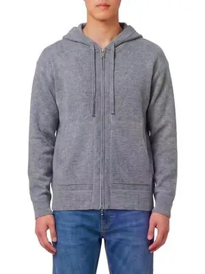 ROBERTO COLLINA Merino Wool Zip-up Hoodie - Grey