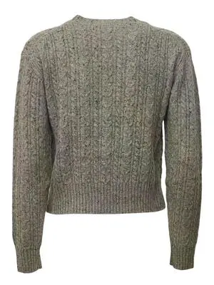 MC2 SAINT BARTH Greige Lalia Donegal Wool Blend Crewneck Knit Sweater - Grey