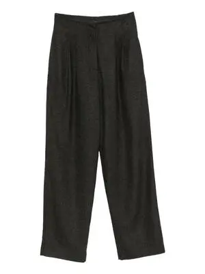 SESSUN Pleated Straight-leg Trousers - Brown