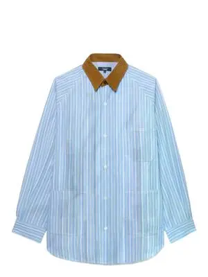 Comme Des Garçons Vertical-stripe Shirt - Blue