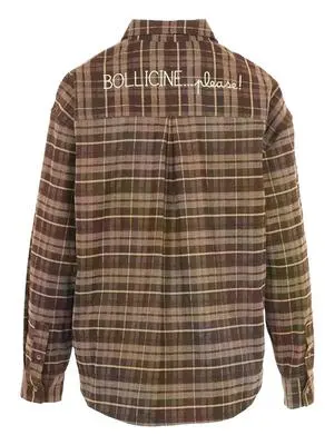 MC2 SAINT BARTH Check-pattern Embroidered-logo Shirt - Brown