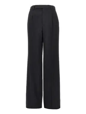 Saint Laurent Grain De Poudre Wool Pants - Black