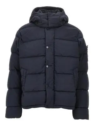 Stone Island Wool Ripstop-tc_s. I. Ghost Padded Jacket An - Blue