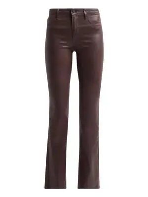 L'Agence Ruth High-rise Straight-leg Coated Jeans - Dark Java Coated