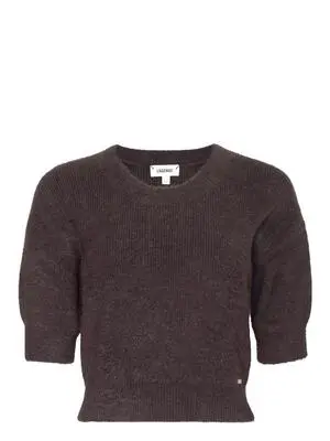 L'Agence Guinevere Crop Sweater - Dark Java
