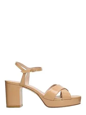 STUART WEITZMAN Dayna 80mm Patent Leather Platform Sandals Adobe