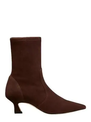STUART WEITZMAN Vinnie 50mm Suede Ankle Boots Walnut