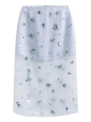 Simkhai Delilah Silk Midi Skirt - Periwinkle Sky