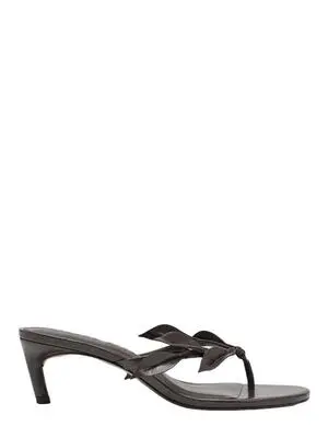 Cult Gaia Andie 55mm Leather Kitten-heel Sandals - Luwak