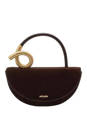 Cult Gaia Azariah Suede Top Handle Bag - Dark Java