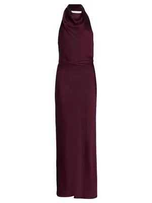 Simkhai Reannon Draped Satin Halter Gown - Fig