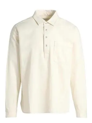 Rag & Bone Denim Long-sleeve Polo Shirt - Ecru