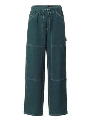 Rag & Bone Atlas Linen Straight-leg Drawstring Pants Forest