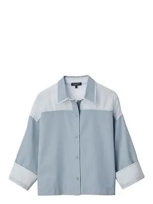 Rag & Bone Elly Cotton Button-front Shirt Grey