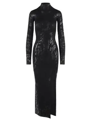 CFCL Metallic-effect Side-slit Midi Dress