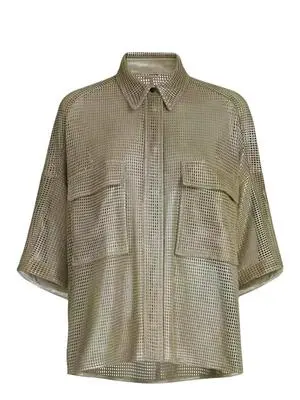 BRUNELLO CUCINELLI Perforated Leather Shirt