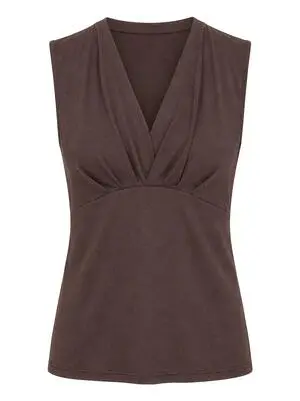 CONQUISTA Contoured Drape Sleeveless Top