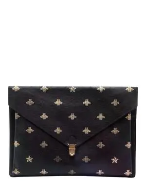 Gucci 2016-2026 Bee Star Portfolio Clutch Bag - Black