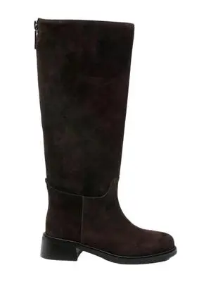 LINDA BAUMANN Suede Rear-zip Boots - Brown