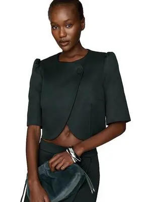 MARE MARE Cropped Jacket - Emerald Green