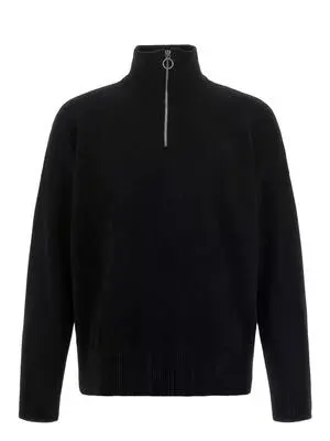 LARMERI STUDIO Half-zip High-neck Sweater - Black