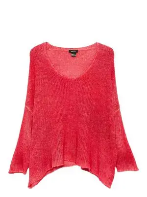 Avant Toi Open-knit V-neck Sweater - Red