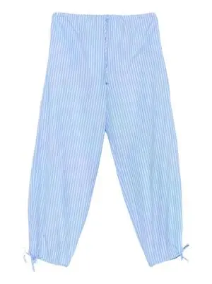 TOTEME Striped Drawstring Cotton Trousers