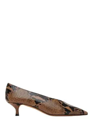 Le Monde Beryl Babouche Snake-effect Heeled Pumps Fango